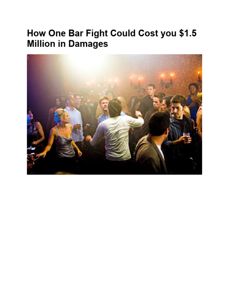 How One Bar Fight Could Cost you | PDF | Insurance | Legal Liability
