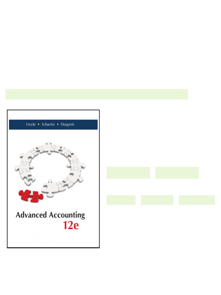 Advanced Accounting 12th Twelfth Edition Joe B. Hoyle & Thomas F ...