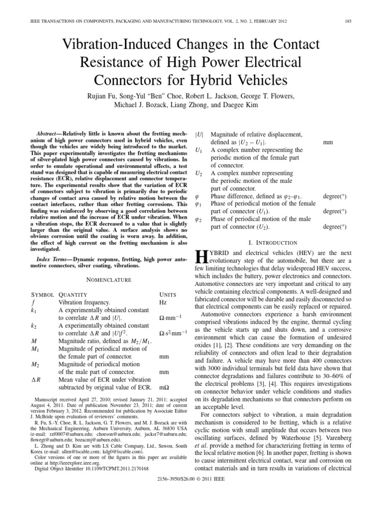 Vibration Effects on Electrical Connectors | PDF | Oscillation ...