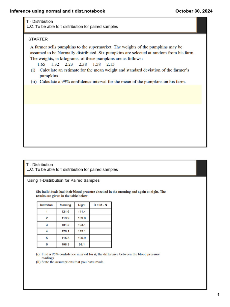 Inference using normal and t dist | PDF | Statistical Significance ...
