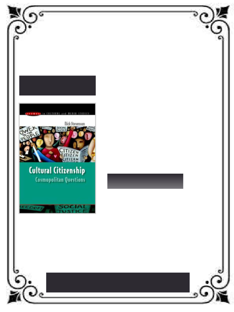 Cultural Citizenship Cosmopolitan Questions Stevenson ebook simplified ...