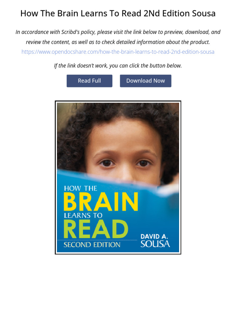 How the Brain Learns to Read 2nd Edition Sousa | PDF | Lateralization ...