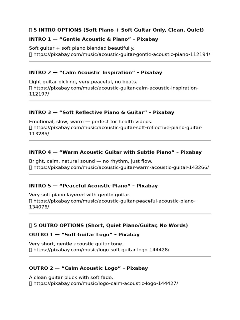 Music for Intro and Outro | PDF