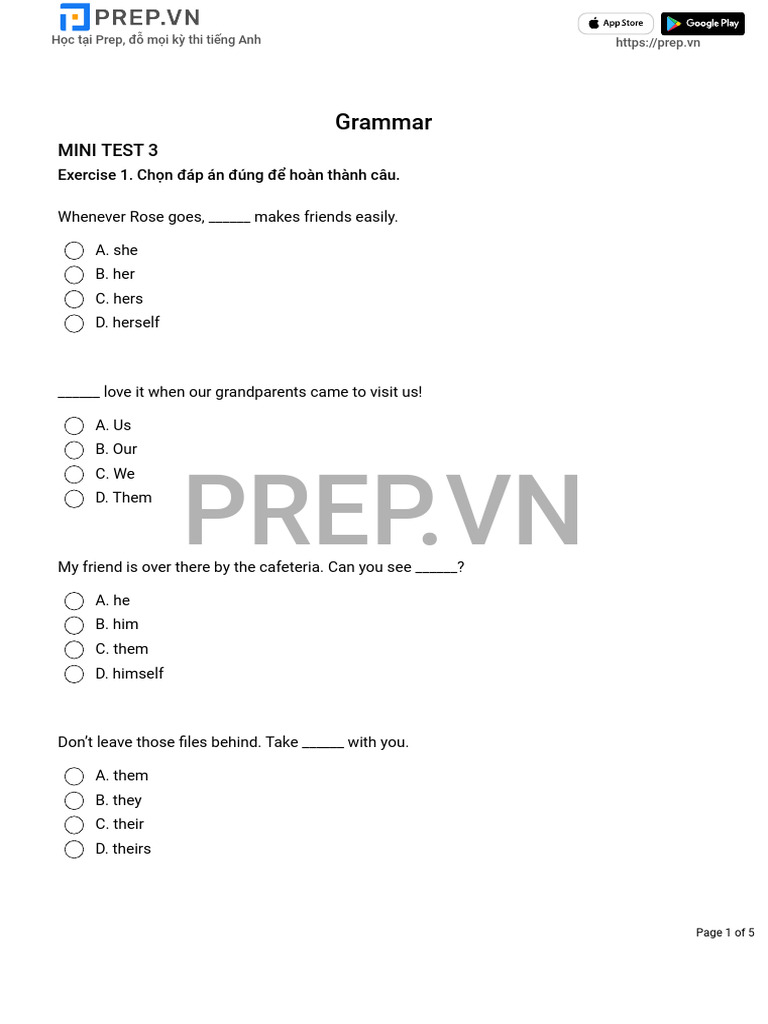 Mini test 3 | PDF