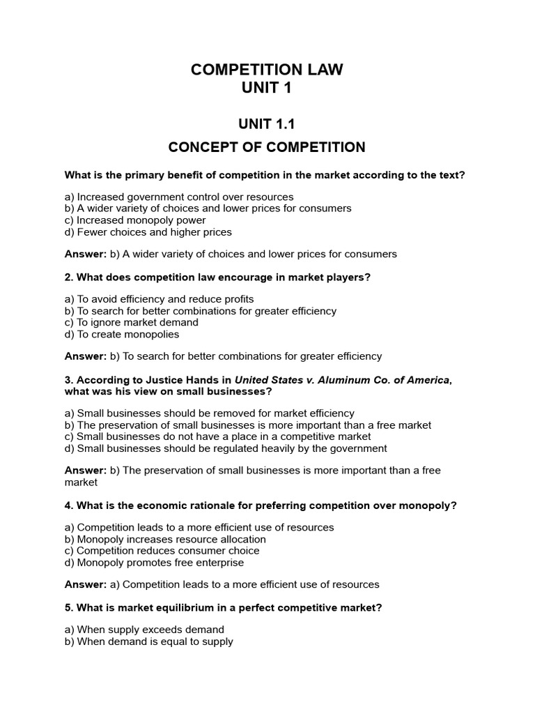 competition law (1) | PDF | Competition Law | Monopoly