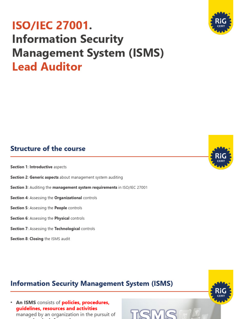 ISO/IEC 27001 ISMS Lead Auditor Course | PDF | Audit | Information Security