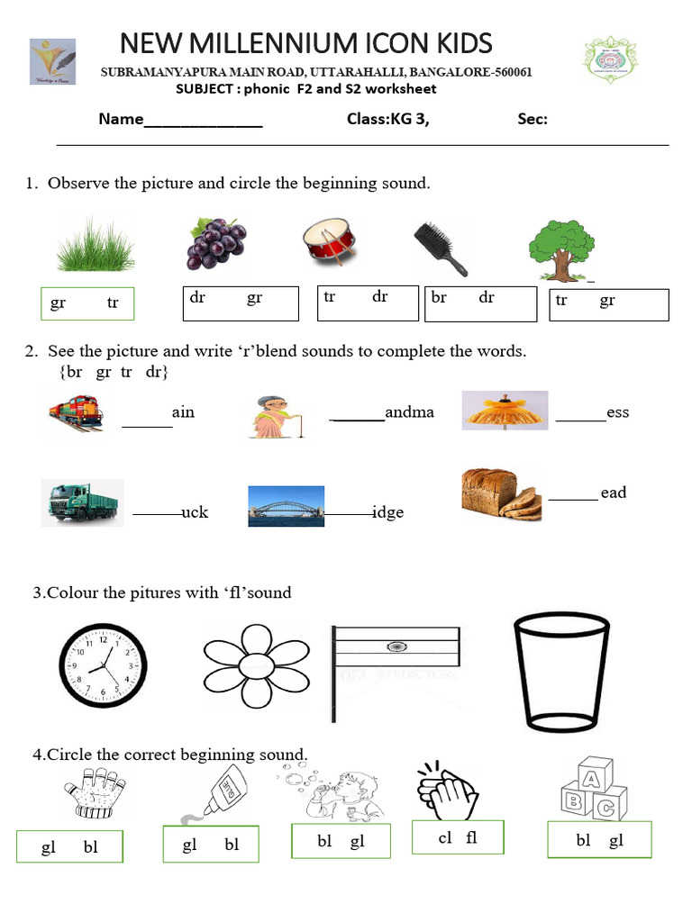 Phonics Worksheet for KG 3 Students | PDF