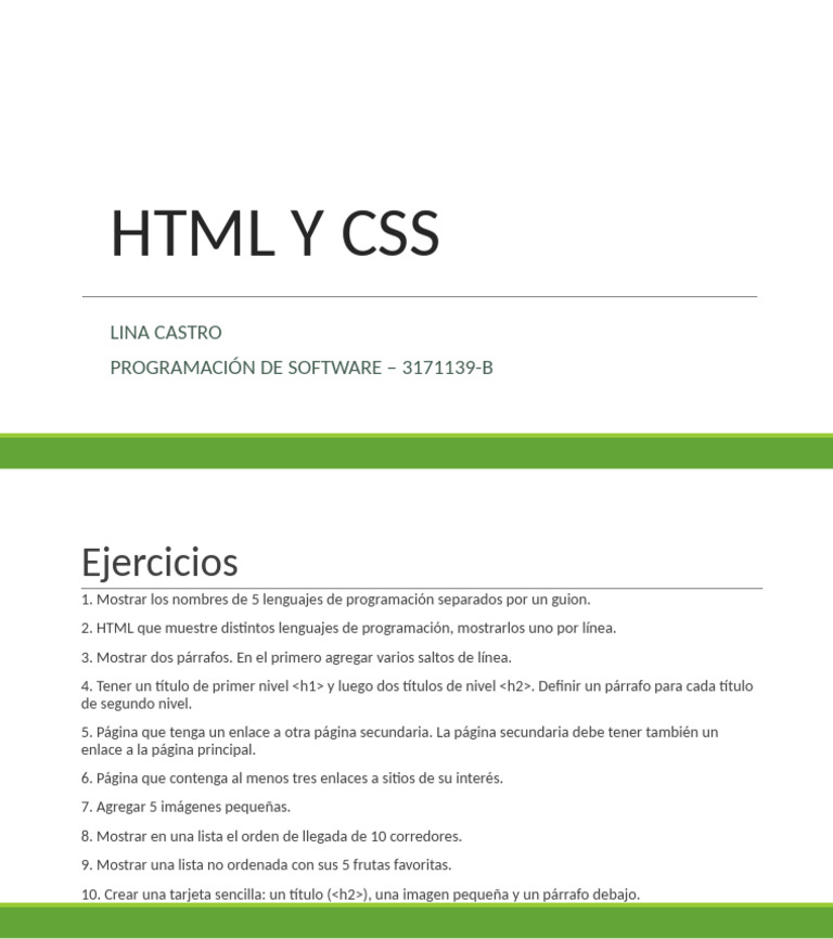 HTML - Ejercicios | PDF
