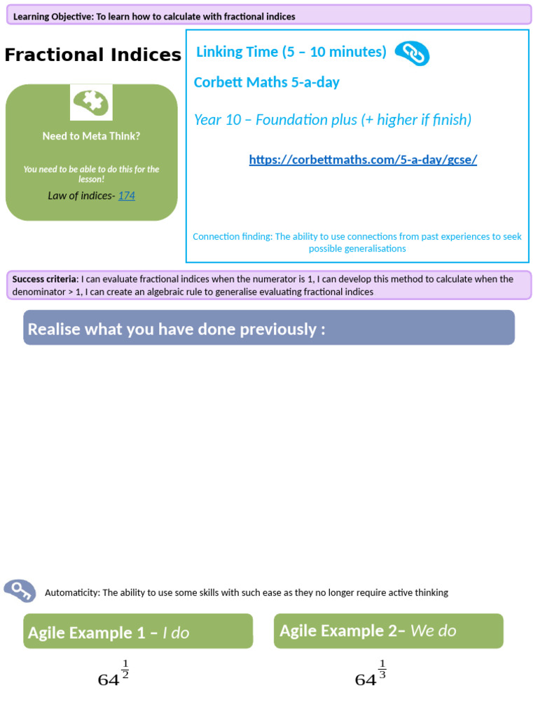Mastering Fractional Indices in Maths | PDF | Cognition
