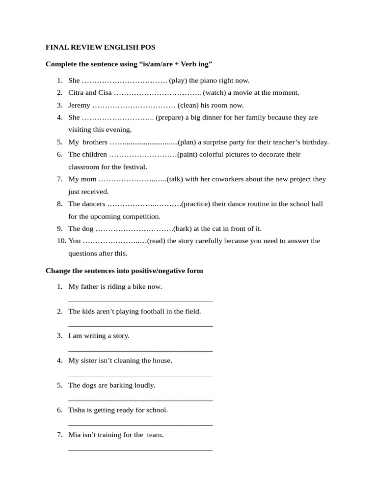 Final Review English Pos p3 Miss Wulan | PDF | Chess Theory | Chess