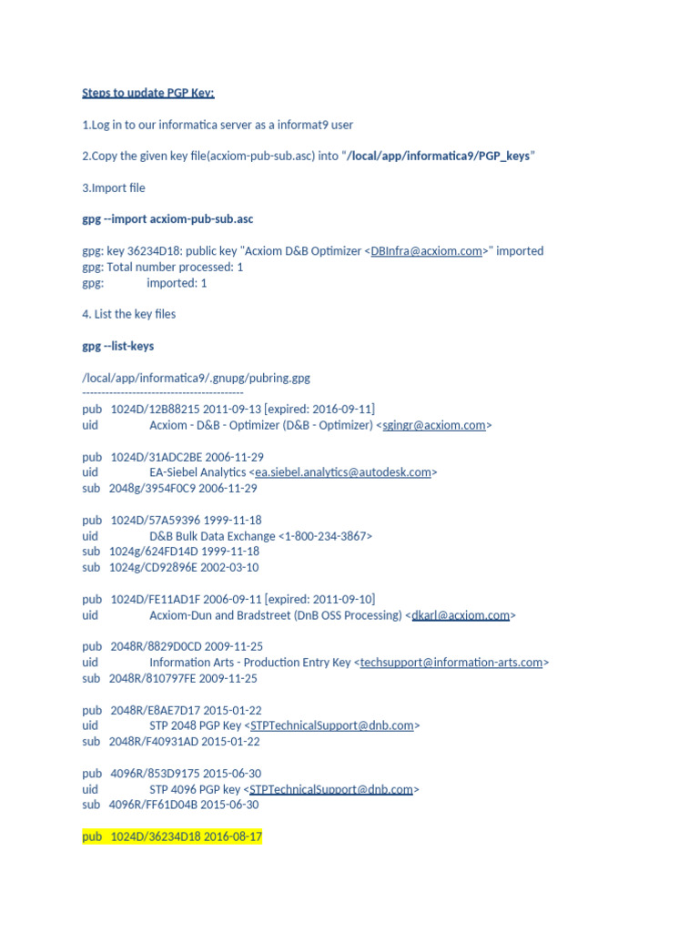 DNB PGP Security Key Update | PDF | Computer File | File Transfer Protocol