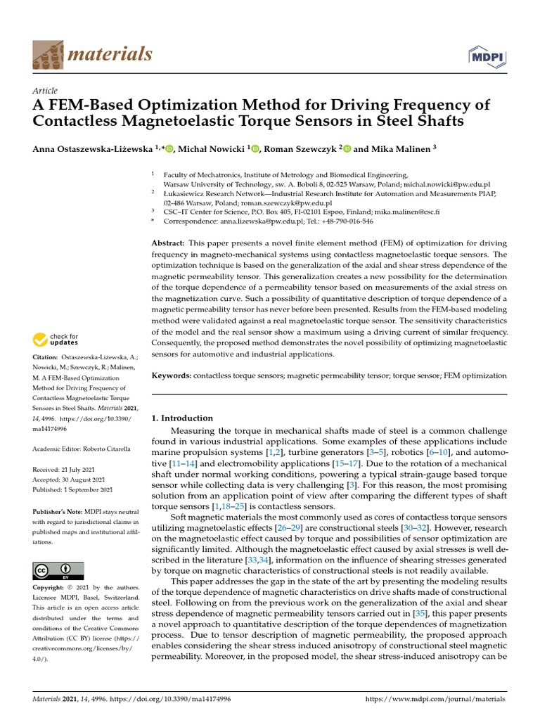 A FEM-Based Optimization Method for Driving Frequency of Contactless ...
