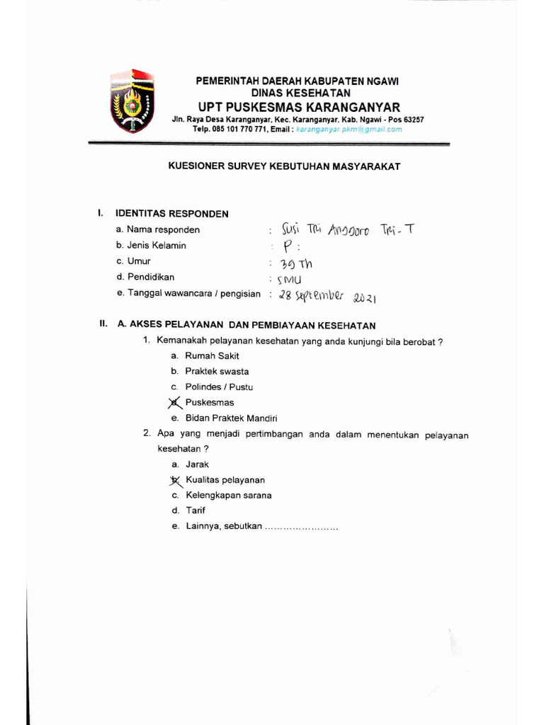 Quisioner Ikh | PDF