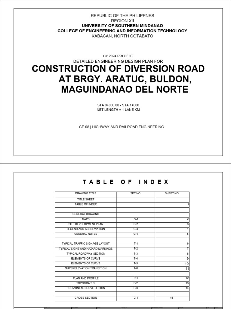 Diversion Road Design Plan, Buldon | PDF | Concrete | Road Surface