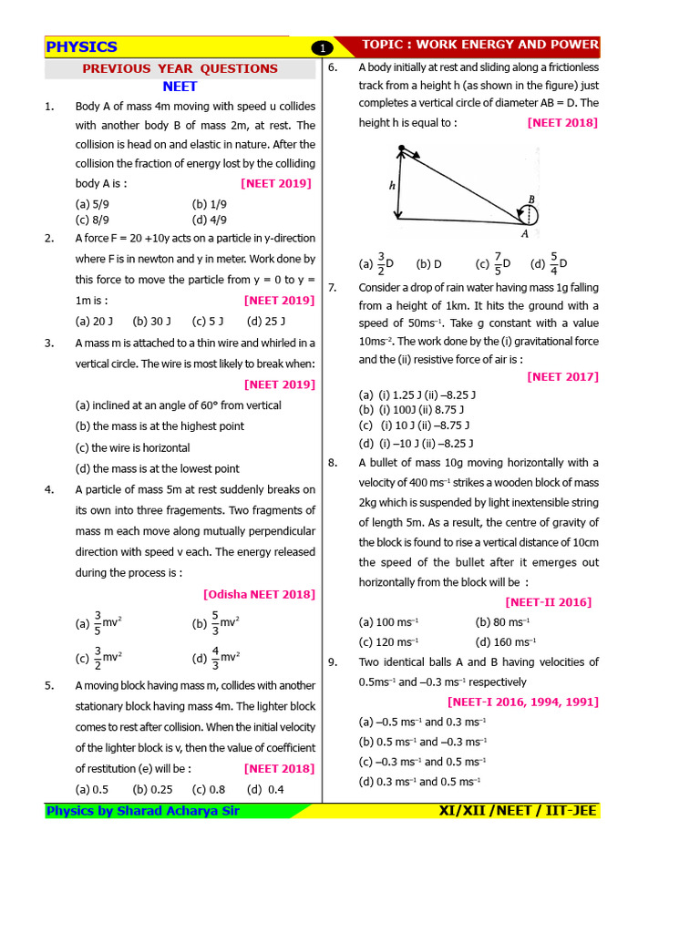 W 1 | PDF | Force | Collision