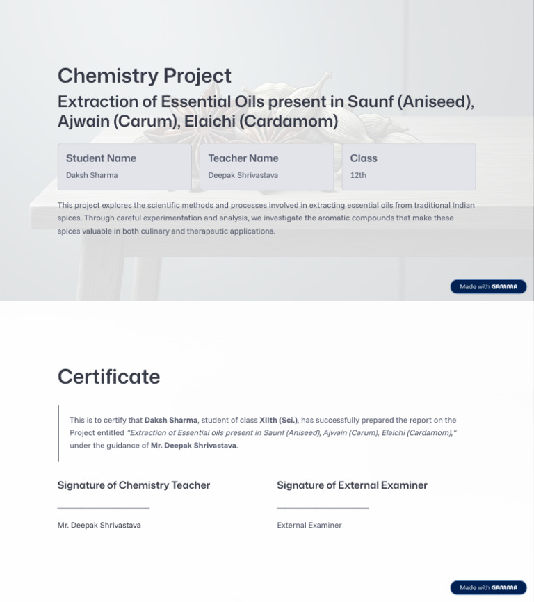 Chemistry Project (1) | PDF