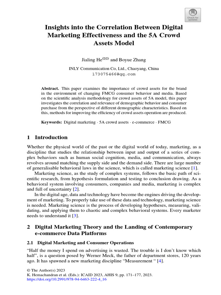 Digital Marketing Effectiveness and the 5A Mode | PDF | Marketing ...