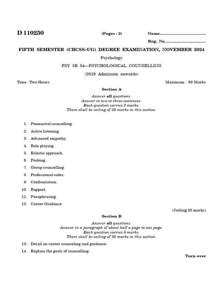 Psychological Counselling Exam Guide | PDF | Chess Theory | Chess