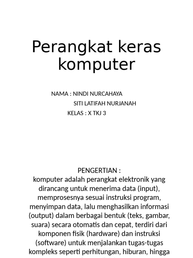 Pengertian dan Jenis Hardware Komputer | PDF