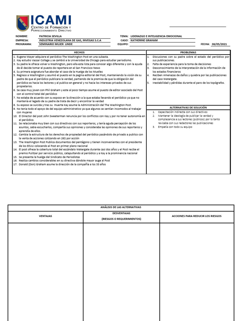 Analisis Del Casos Kay Graham - Patricia Sevilla | PDF | The Washington ...