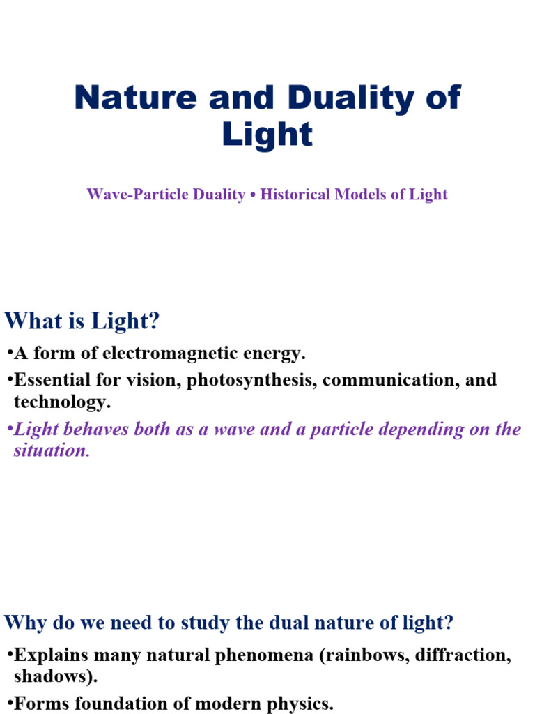 3. Nature and Duality of Light | PDF | Light | Photon