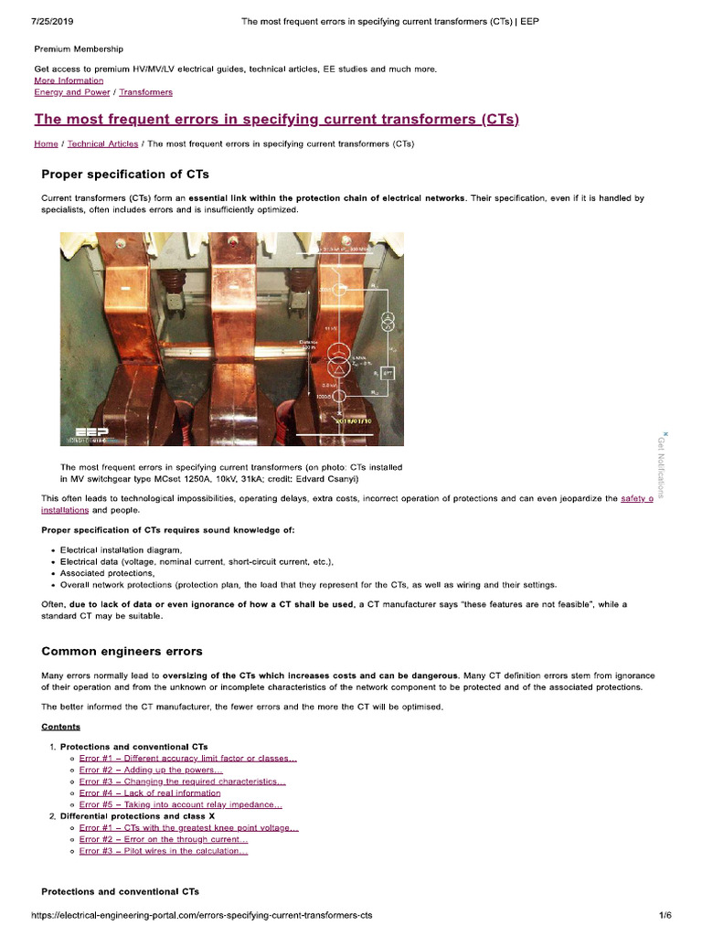 Common Errors in Specifying CTs | PDF