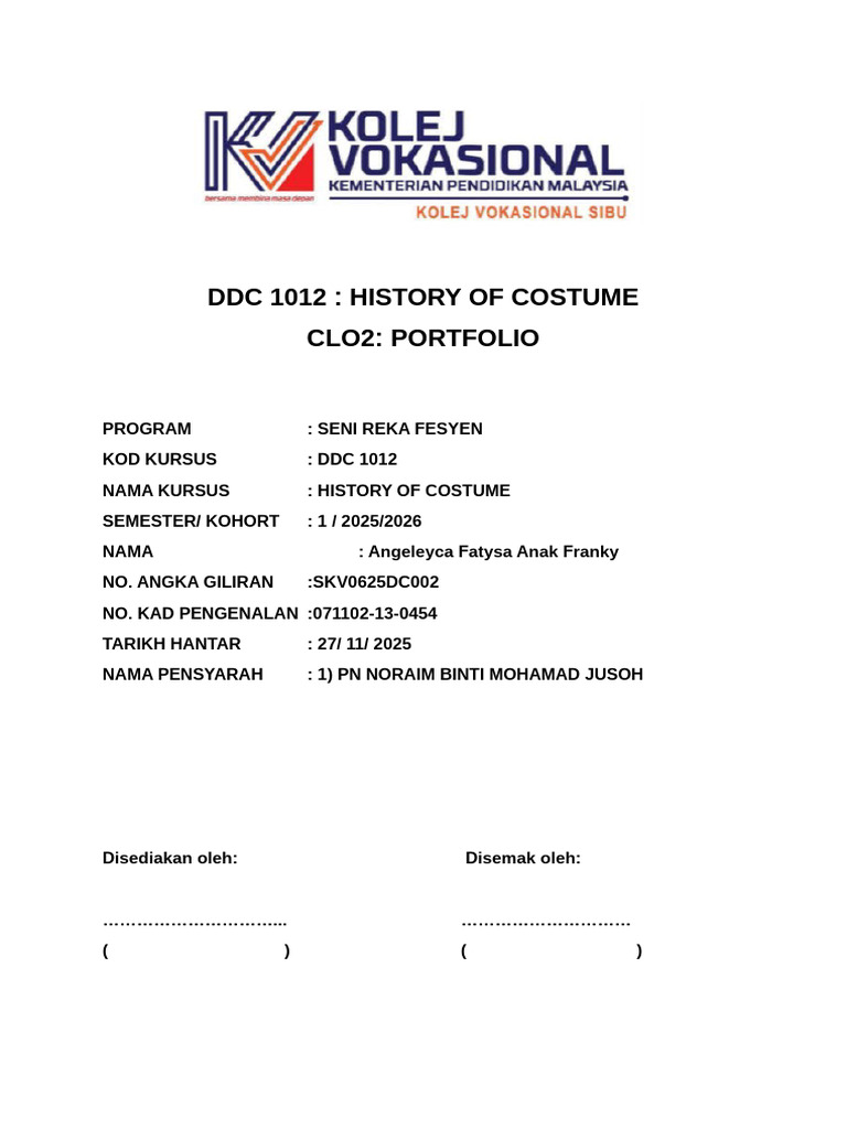 Front Pages DDC 1012 Portfolio | PDF