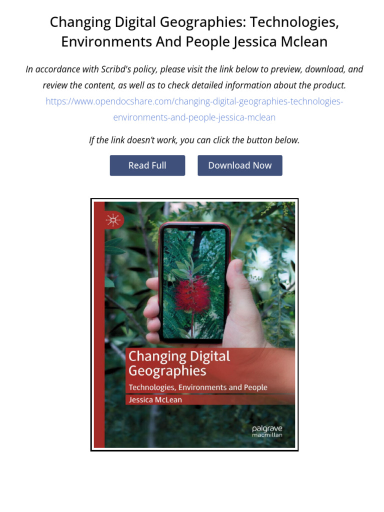 Changing Digital Geographies: Technologies, Environments and People ...
