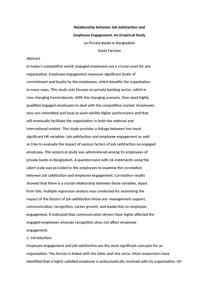 Employee Engagement | PDF | Job Satisfaction | Employment