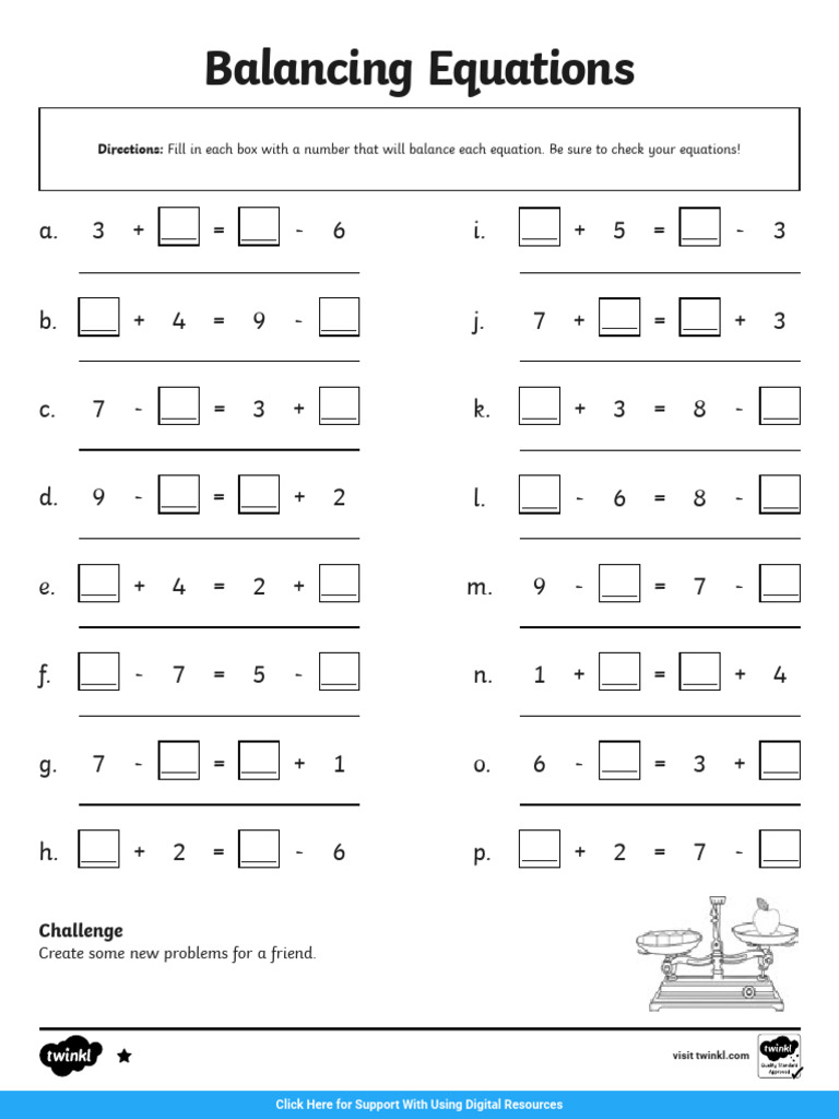 Digital Balancing Equations Differentiated Activities | PDF