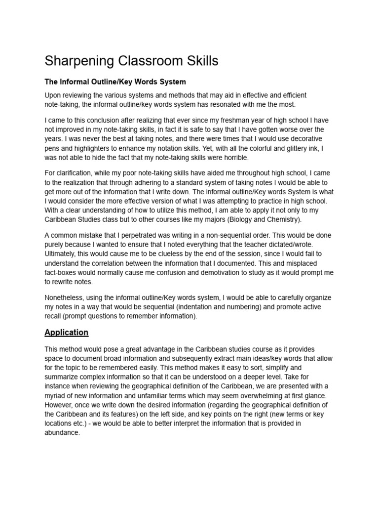 Sharpening Your Classroom Skills | PDF | Information | Science