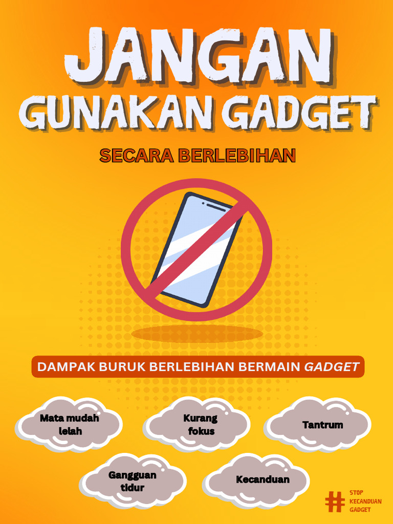 Poster Bahaya Rokok Ilustratif Oranye Dan Kuning (A4) PDF | PDF