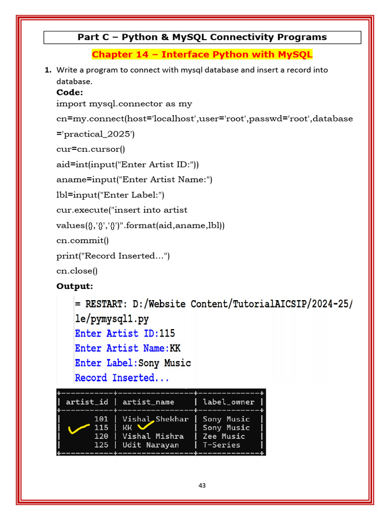 Python MySQL Database Operations Guide | PDF