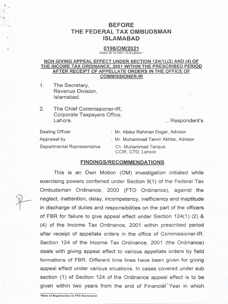 Section 124 - Order by FTO | PDF