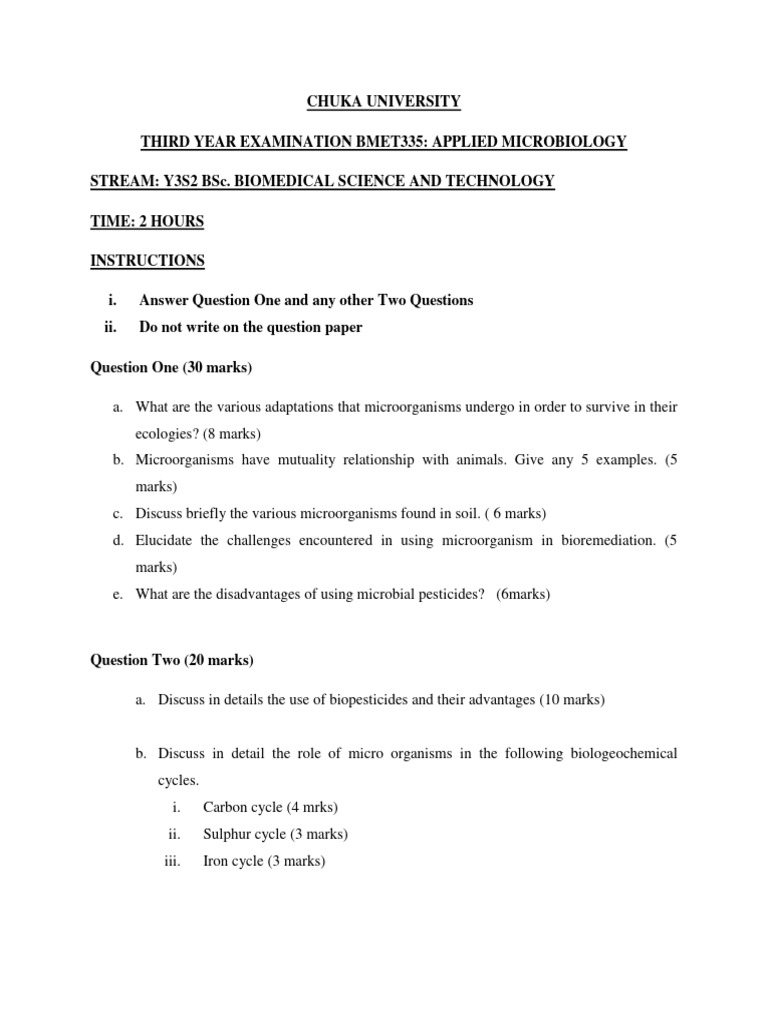 Bmet 335 Exams | PDF