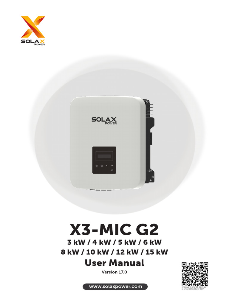 solax-x3-mic-g2-user-manual-en | PDF | Photovoltaic System | Photovoltaics