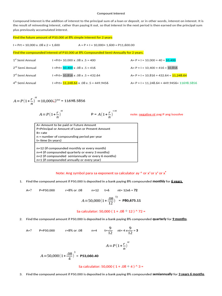 Compount Interest Lesson - LATEST | PDF | Compound Interest | Interest
