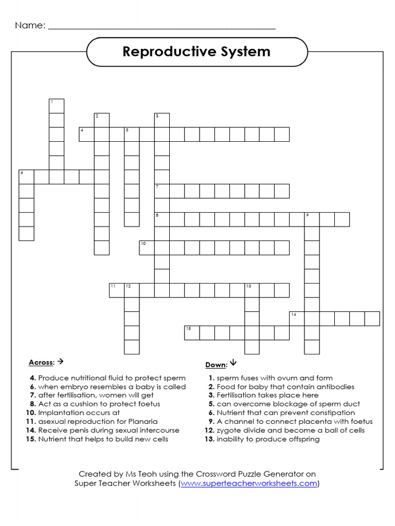 Chapter 4 (Words Puzzles) | PDF | Fertilisation | Reproduction