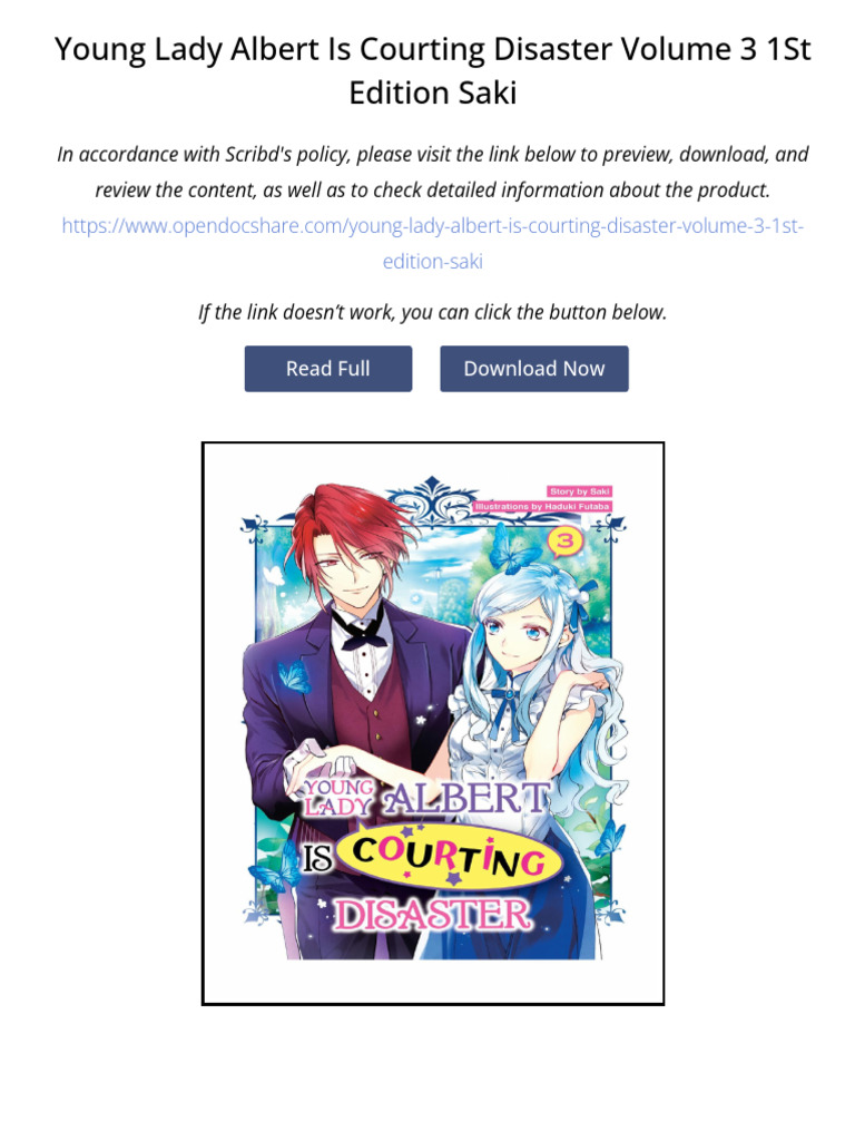 Young Lady Albert Is Courting Disaster Volume 3 1st Edition Saki | PDF ...