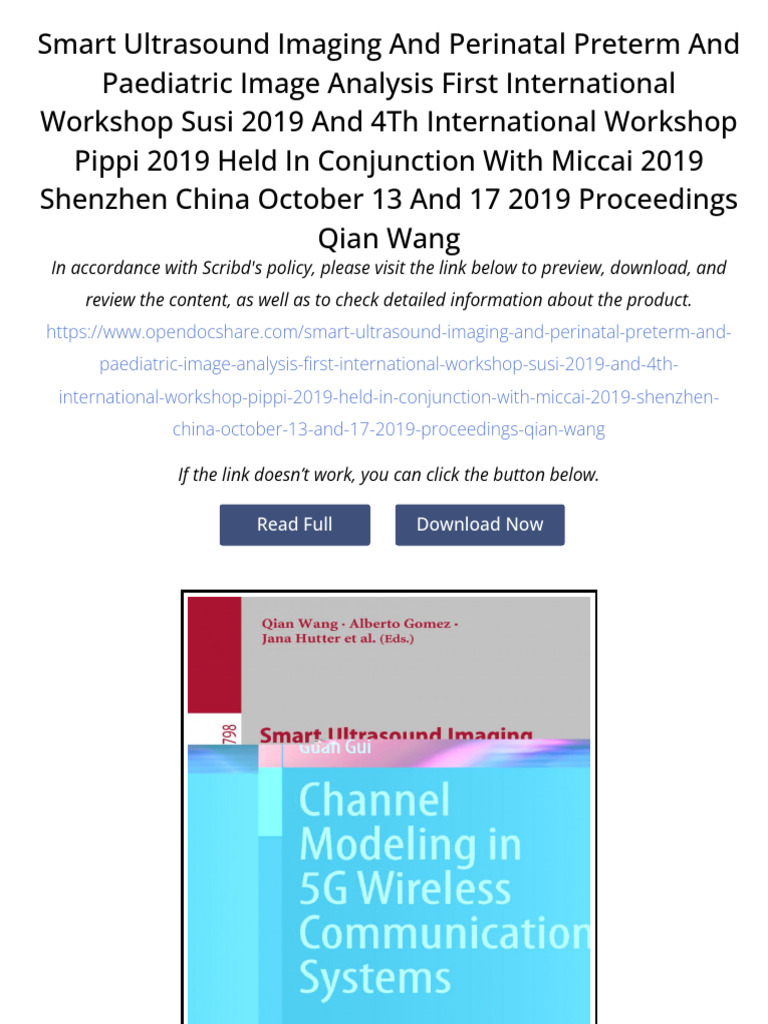 Smart Ultrasound Imaging and Perinatal Preterm and Paediatric Image Analysis First International ...