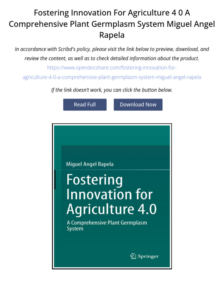 Fostering Innovation for Agriculture 4 0 A Comprehensive Plant ...