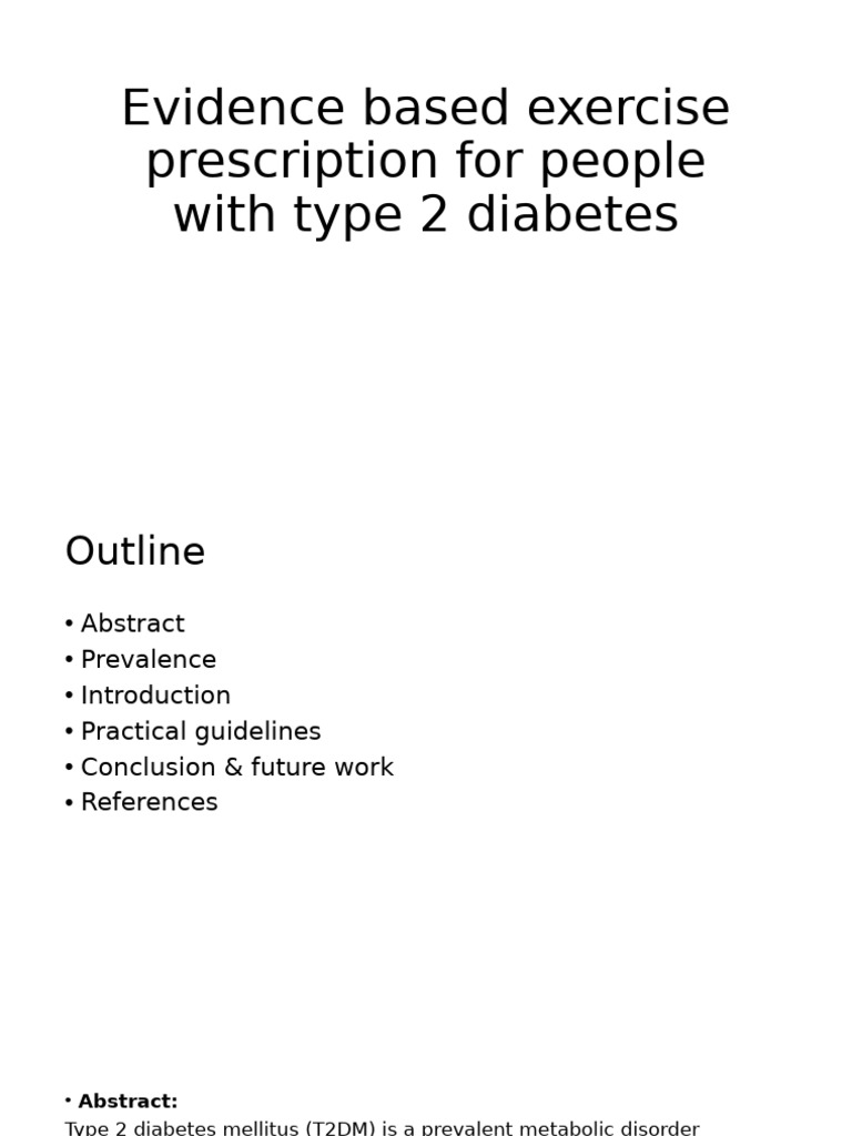 Exercise Guidelines for Type 2 Diabetes | PDF | Diabetes Management ...