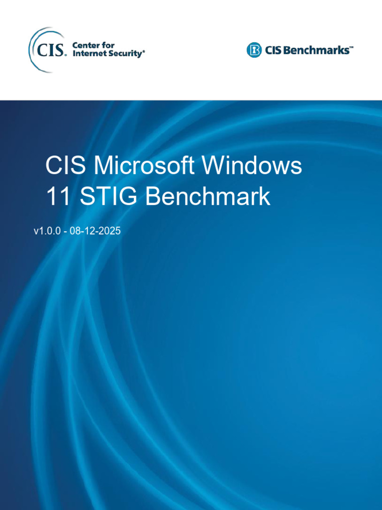 CIS Microsoft Windows 11 STIG Benchmark v1.0.0 | PDF | Desktop ...