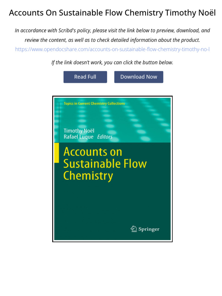 Accounts on Sustainable Flow Chemistry Timothy Noël | PDF | Atmosphere ...