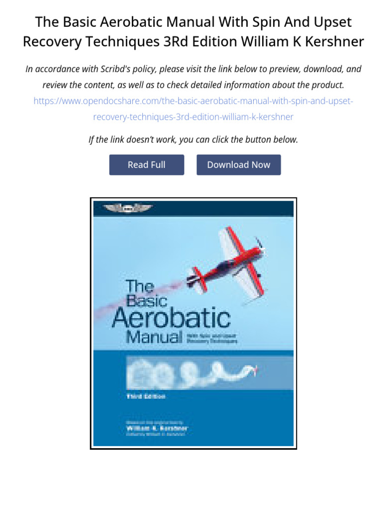 The Basic Aerobatic Manual With Spin and Upset Recovery Techniques 3rd ...