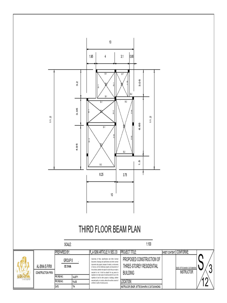 Third Floor Beam Plan (1) | PDF | Common Law | Private Law