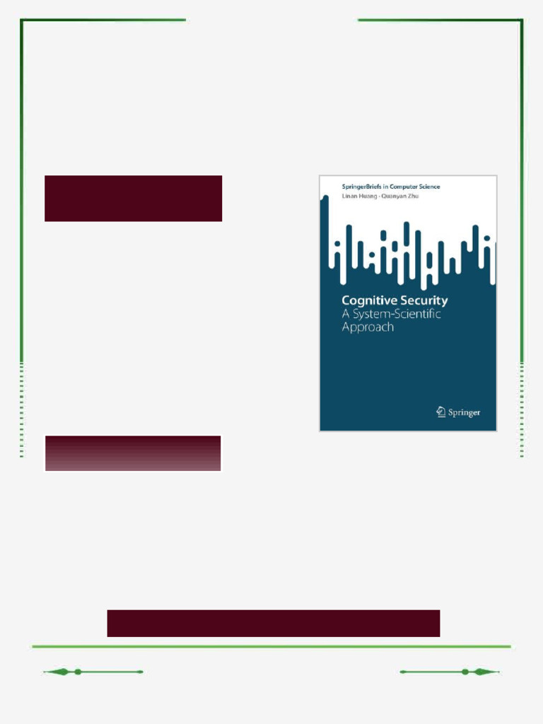 Cognitive Security A System Scientific Approach SpringerBriefs in Computer Science Linan Huang ...