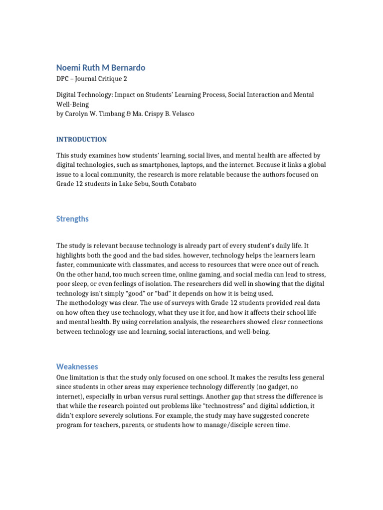Digital well being | PDF | Learning | Well Being