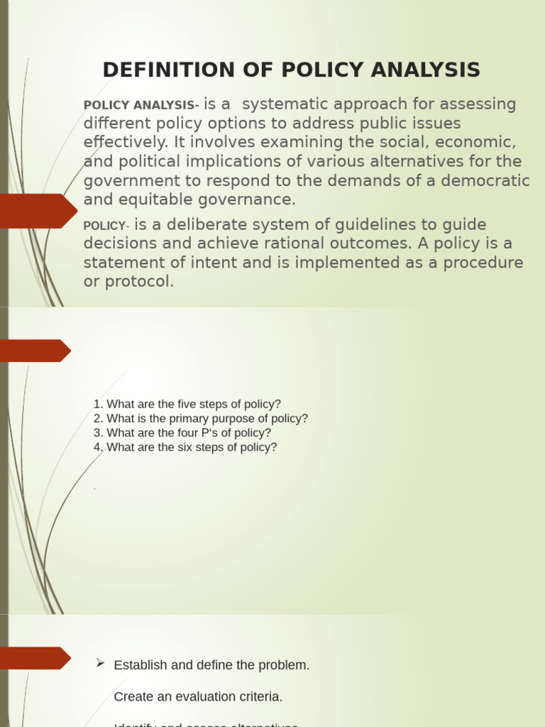 Policy Analysis Ppt (1) | PDF | Policy | Policy Analysis
