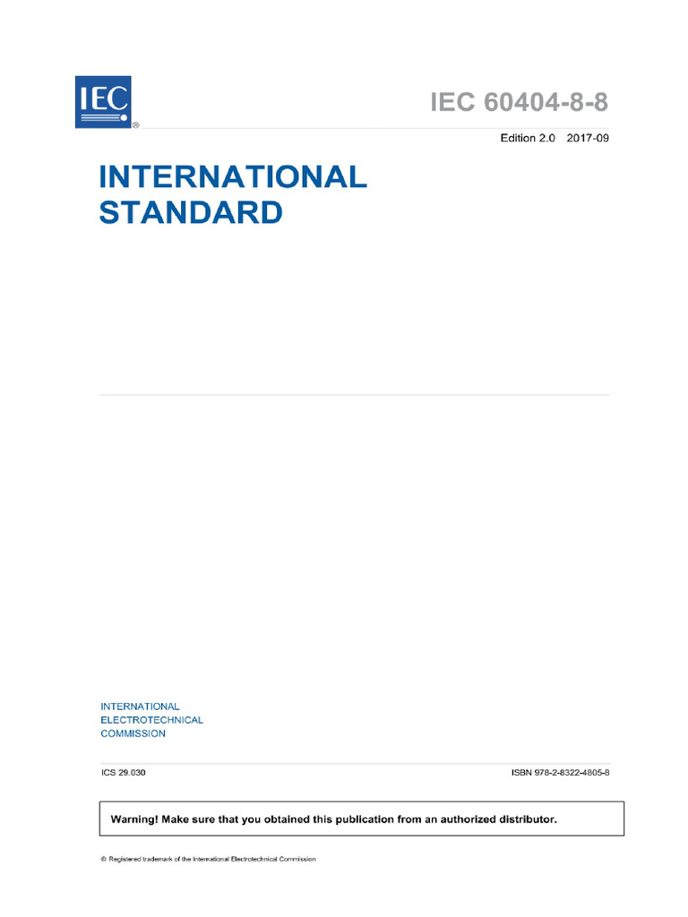 Iec 60404-8-8 | PDF